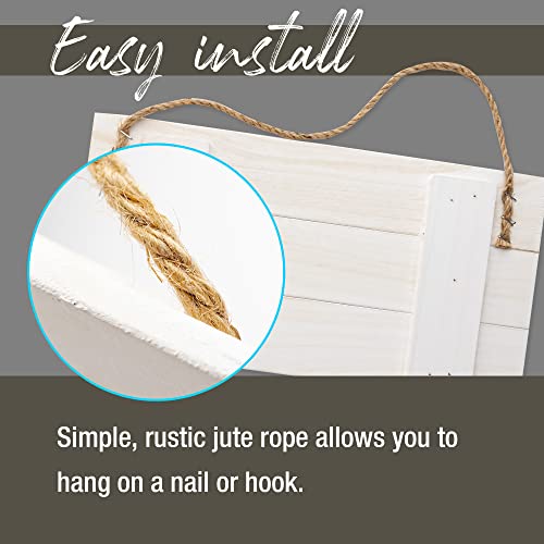 GSM Brands Welcome Wood Plank Hanging Sign for Home Decor (13.75 x 6.9 Inches)