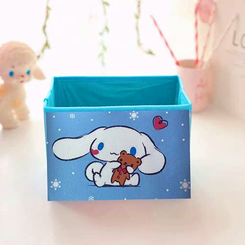 Kerr's Choice Collapsible Storage Bin Kawaii Storage Box Blue Foldable Baskets | Kawaii Office Desk Room Decoration Cute Room Decor