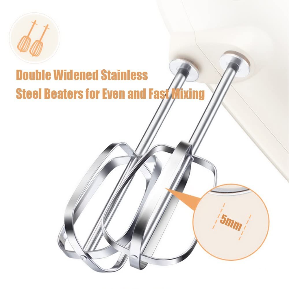 Bear Hand Mixer Electric DDQ-B01K1 125W Ultra Power Stand-up Kitchen Handheld Mixers with 2 Beaters/5-Speed Adjustment for Whipping Mixing Cookies/Brownies/Cakes 220V