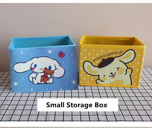 Kerr's Choice Collapsible Storage Bin Kawaii Storage Box Blue Foldable Baskets | Kawaii Office Desk Room Decoration Cute Room Decor