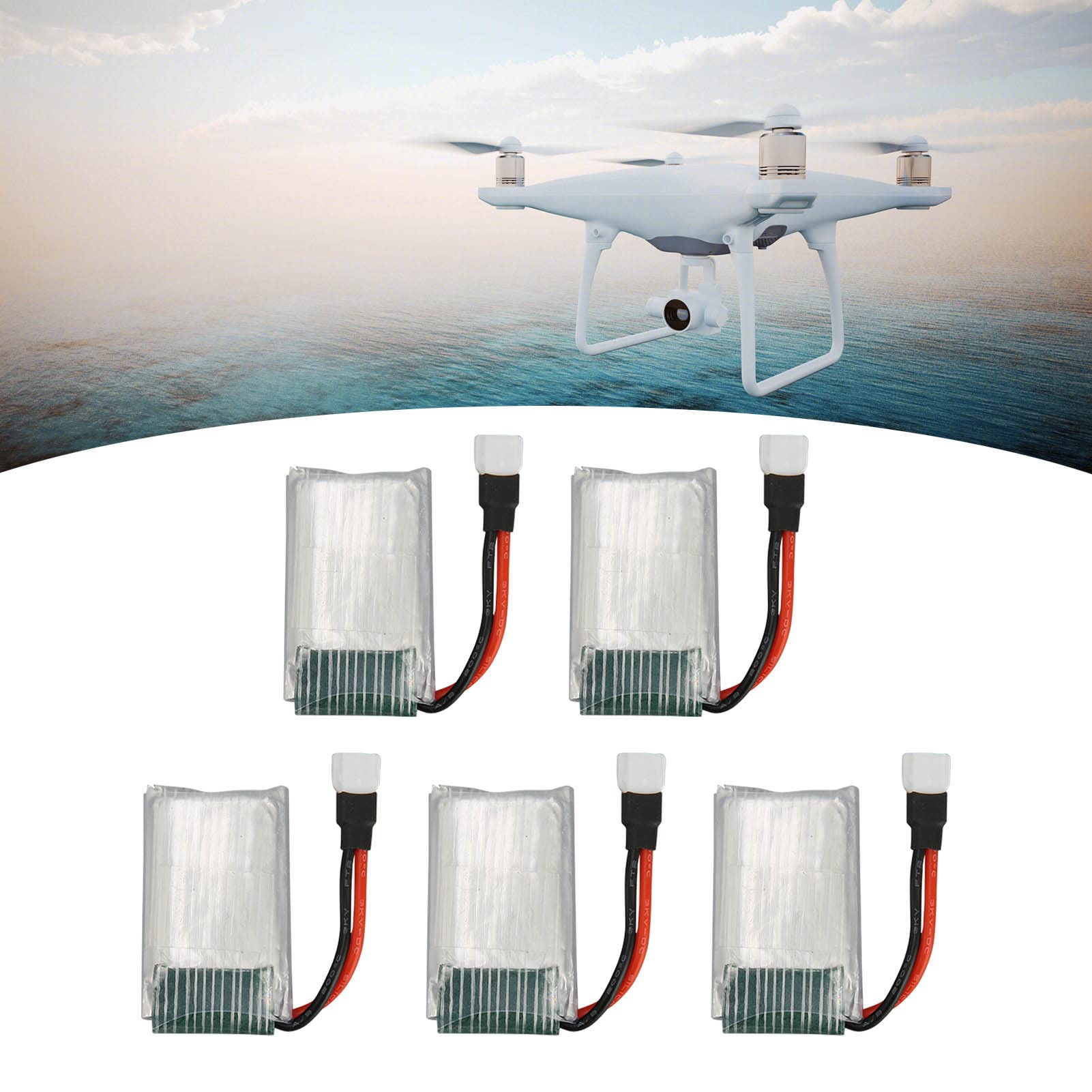 300mAh RC UAV Drone Replacement Battery - 702030 3.7V Lithium Battery Accessory for FQ777 F180 FY530 U816 Drones