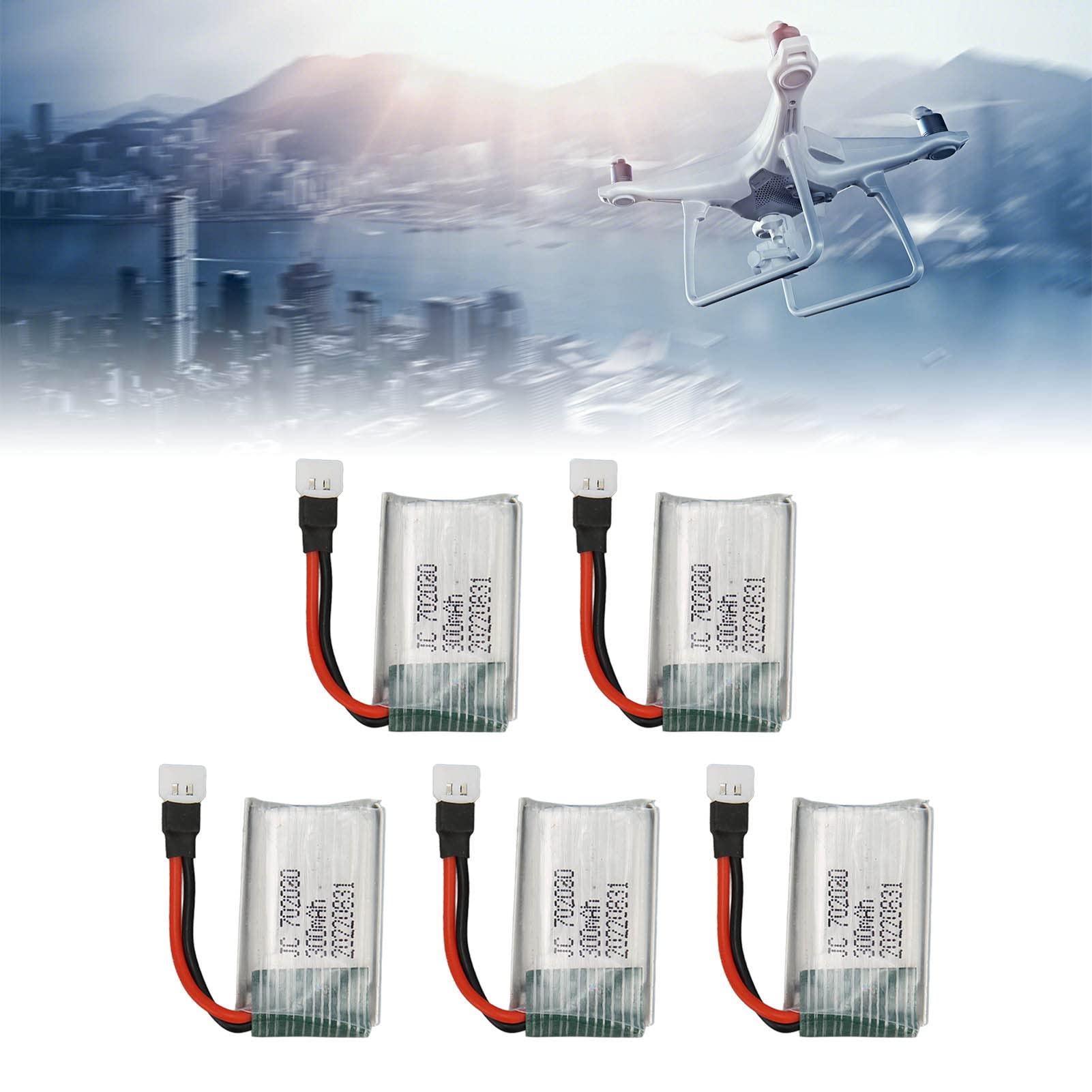 300mAh RC UAV Drone Replacement Battery - 702030 3.7V Lithium Battery Accessory for FQ777 F180 FY530 U816 Drones