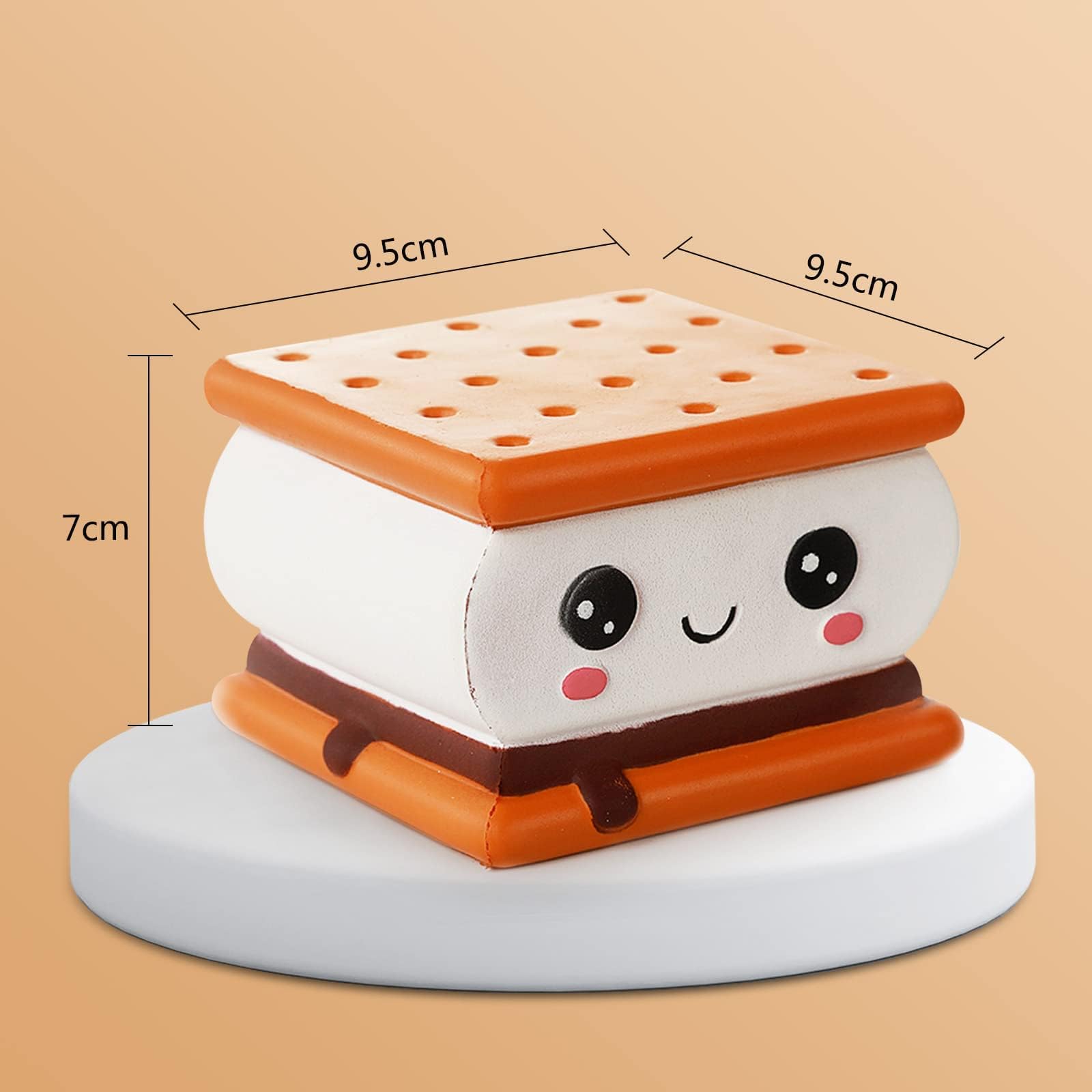 Anboor Squishies Smore Slow Rising Squishy Toy for Kids Soft Cookies Sandwich Scented Stress Relief Realistic Food Cute Squeeze Squish Toy