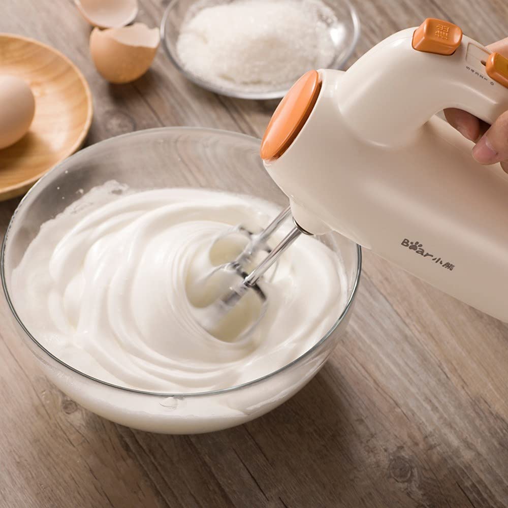 Bear Hand Mixer Electric DDQ-B01K1 125W Ultra Power Stand-up Kitchen Handheld Mixers with 2 Beaters/5-Speed Adjustment for Whipping Mixing Cookies/Brownies/Cakes 220V