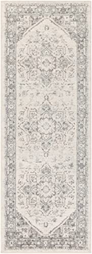 Hauteloom Rockfall Hallway, Kitchen Runner Rug - Traditional - Gray, Beige - 2'7" x 7'3"