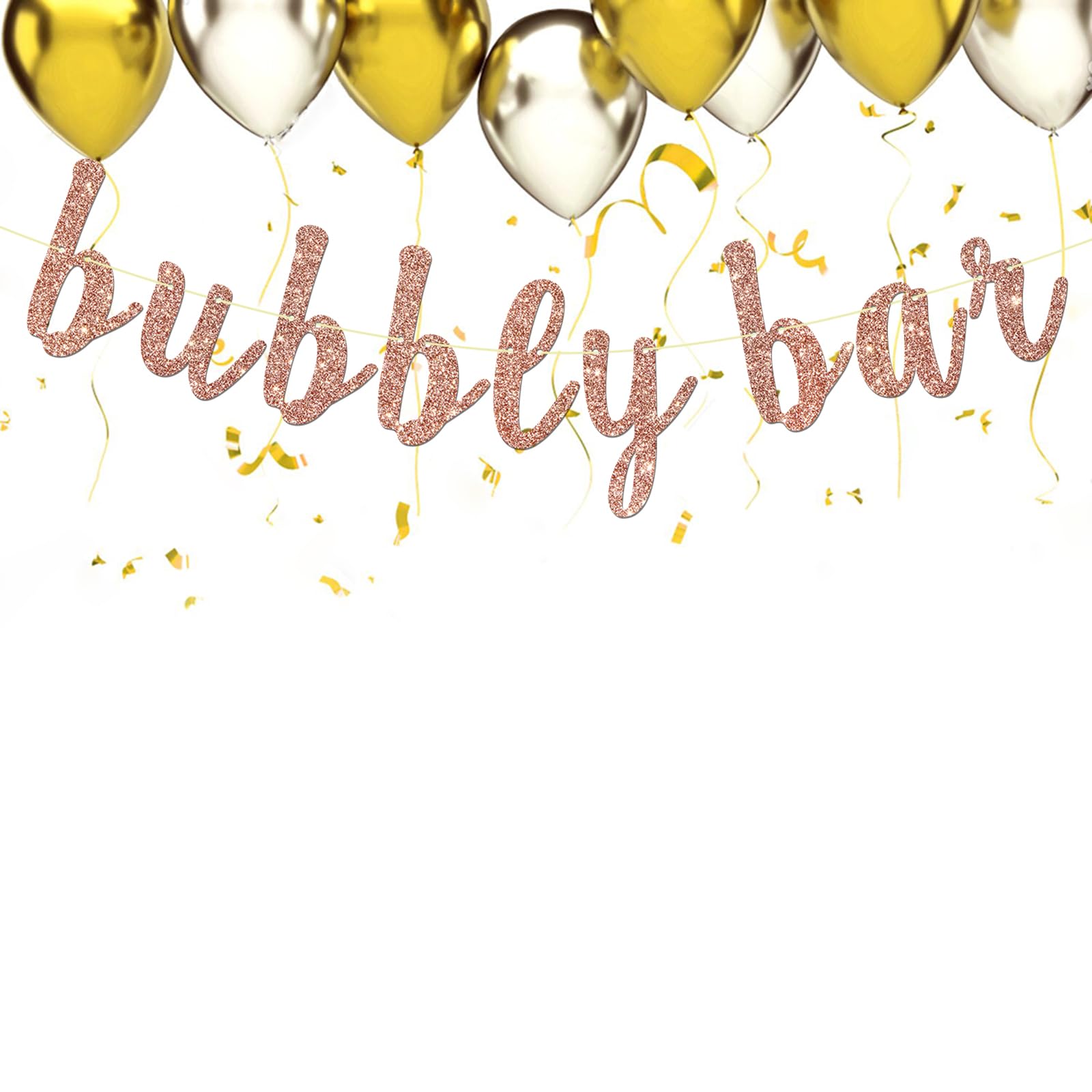 Rose Gold Bubbly Bar Banner - Bachelorette / Bridal Shower / Engagement / Baby Shower / Mimosa Bar Party Decorations