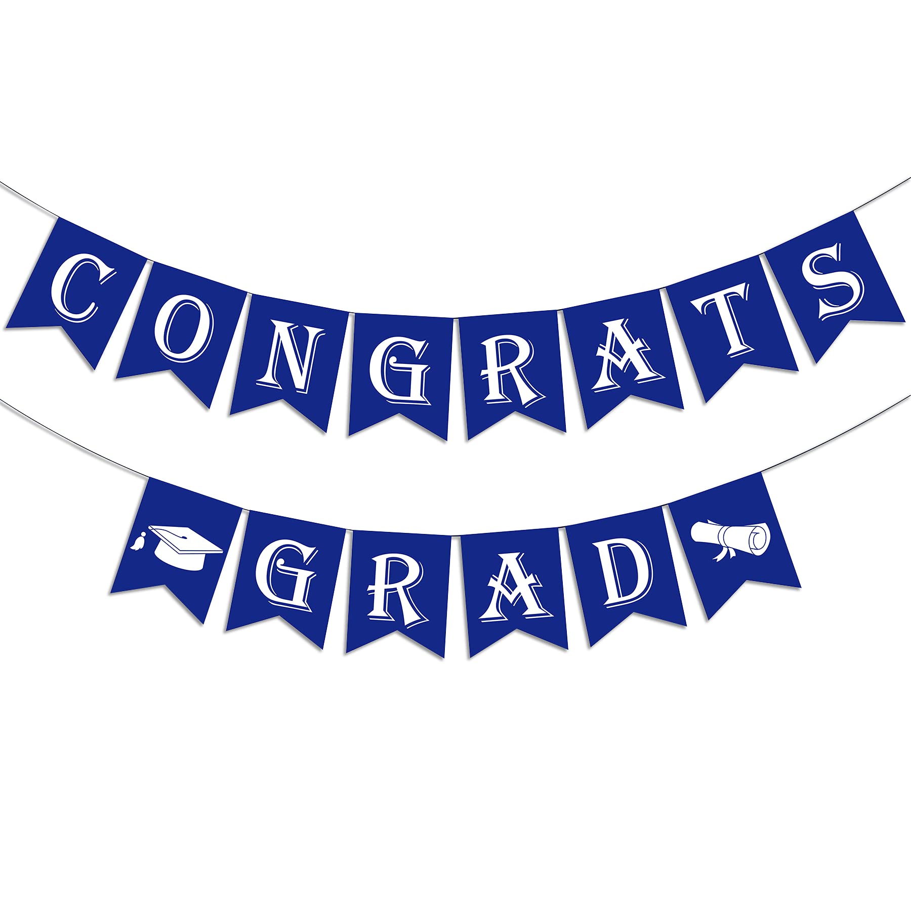 2023 Congrats Grad Graduation Banner with Graduation Cap Sign(Assembled) Class of 2023 Graduation Party Supplies Congratulation Grad Garland to Celebrate the Graduation