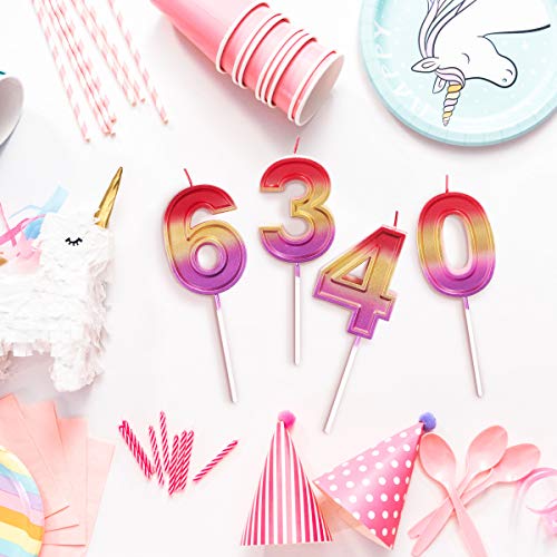 GET FRESH Number 10 Birthday Candle β Rainbow Number 10 Candle on Sticks β Rainbow Number Ten Candles for Birthday Anniversary β 10th Birthday Candle for Cake Decoration β Multicolor Ten Cake Candle
