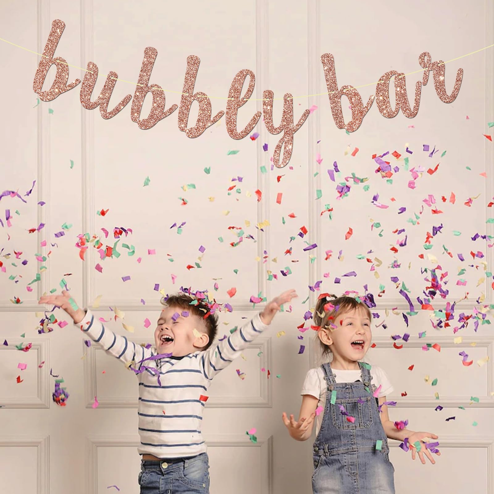 Rose Gold Bubbly Bar Banner - Bachelorette / Bridal Shower / Engagement / Baby Shower / Mimosa Bar Party Decorations