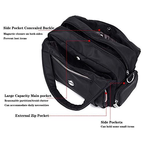 MINTEGRA Crossbody Bag for Women Waterproof Handbag Multi-Pocket Nylon Travel Shoulder Purse