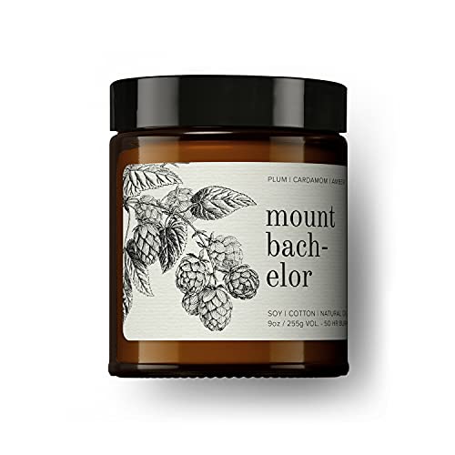 Broken Top - Mount Bachelor|9 oz. Plum, Cardamom & Amber. Pure Soy Wax Candle. 50-Hour Burn Time. Natural Cotton Wick, Vegan, No Parabens, No Phthalates