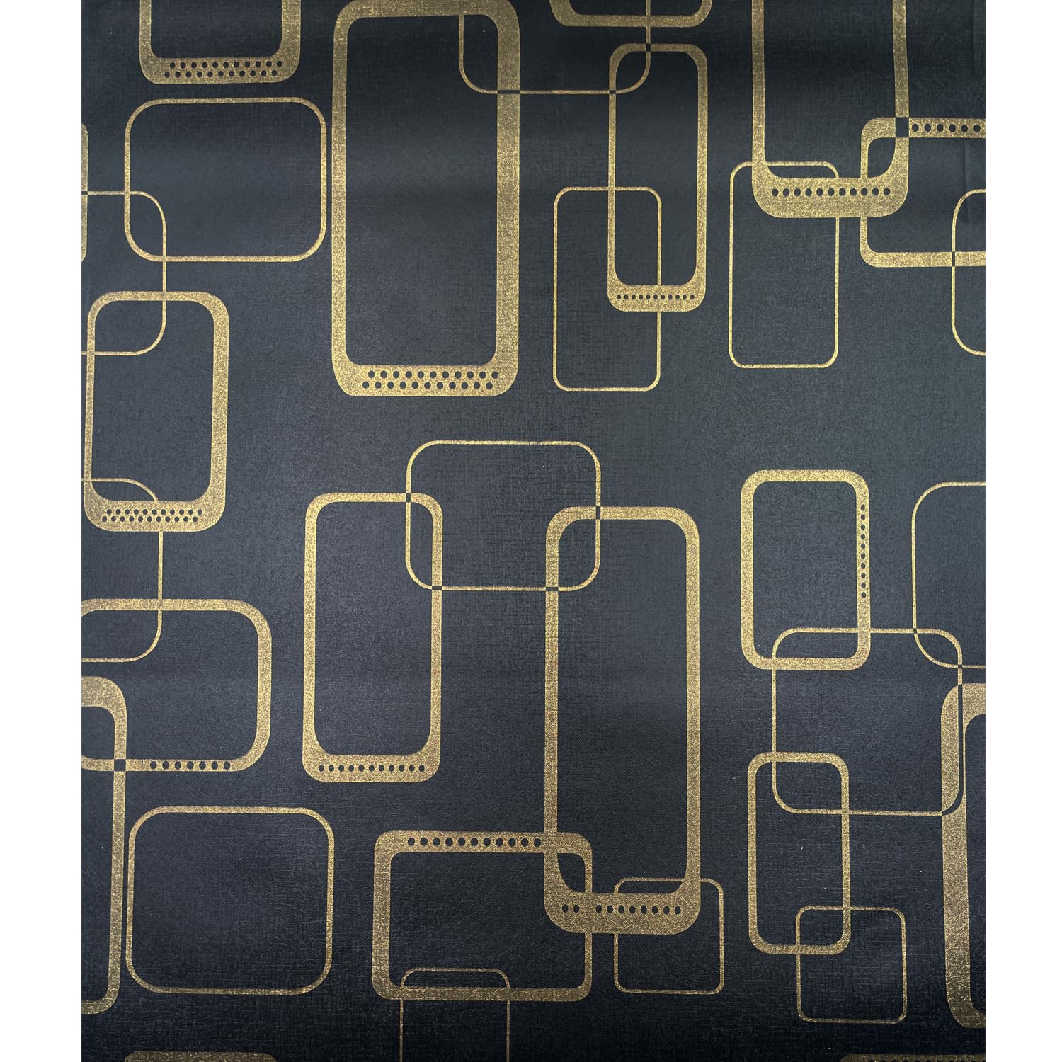 SimpleLife4U Geometric Pattern Shelf Drawer Liner Self-Adhesive Black Countertop Protect Paper for Furniture 17.7 Inch by 9.8 Feet