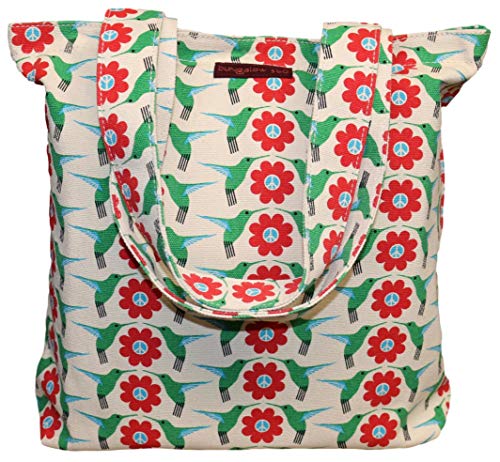 Bungalow 360 Reversible Canvas Tote Bag (Hummingbird)