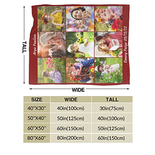 EAQ Custom Blanket with Picture Custom Collage Blanket Make a Customized Throw Blanket for Kids/Adults/Family, Souvenir, Gift