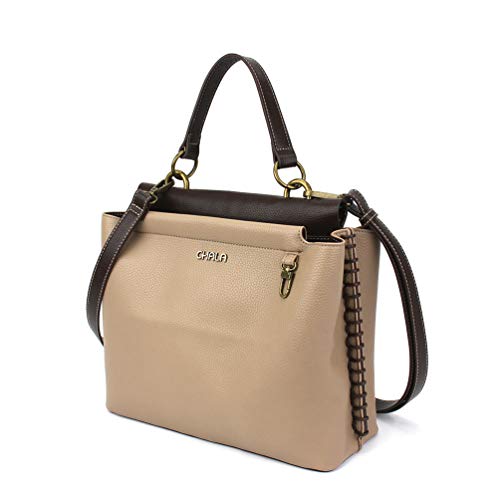 CHALA Charming Satchel with Adjustable Strap - Metal Dragonfly - Taupe