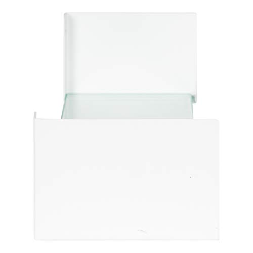 Kate and Laurel Rodi Modern Glass and Metal Shelf Set, Set of 2, White, Floating Book Shelves for Wall