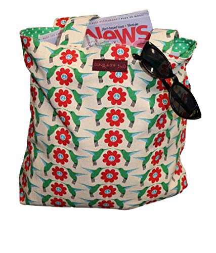 Bungalow 360 Reversible Canvas Tote Bag (Hummingbird)