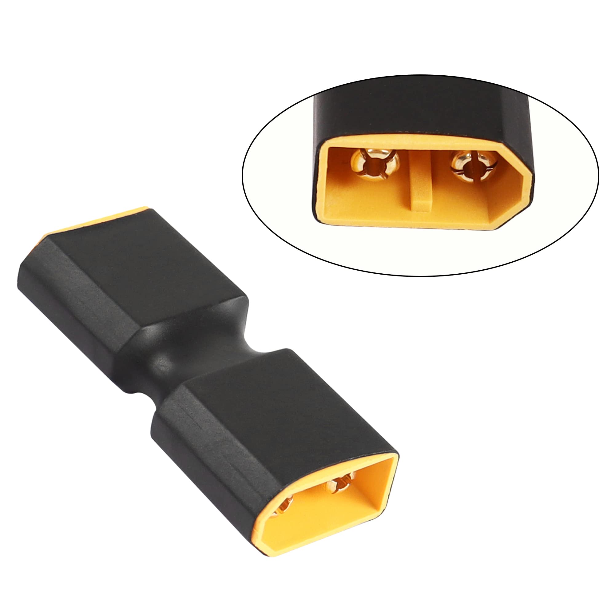 RIIEYOCA XT60 Male to Male Connector no Wire Adapter,XT60 Connector Adapter for RC FPV Car Plane Drone LiPo Battery etc XT60 Port Conversion(4 Pack)