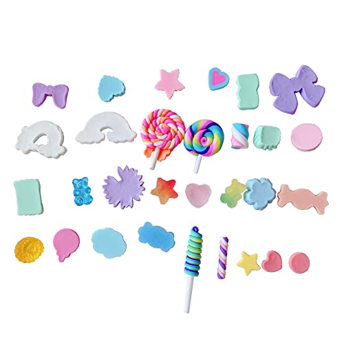 200 Pcs Charms Cute Set, Mixed Resin Charms Bulk Set Ornament Scrapbooking (200)