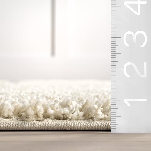 nuLOOM Carolyn Modern Shag Area Rug - 9x12 Shag Area Rug Transitional Cream Rugs for Living Room Bedroom Dining Room Nursery