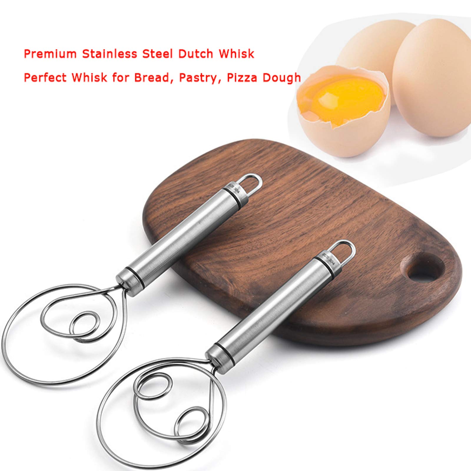 2 Pack Wisk Kitchen Tool,Pizza Dough Mixer Dutch Dough Whisk For Baking Cake Dessert Sourdough Pizza and Pastry,Artisian Blender