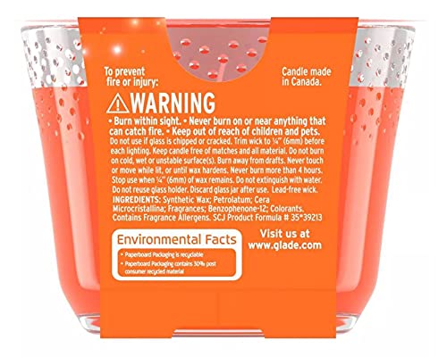 S C JOHNSON Glade Jar Candles, Fragrance Candles Infused with Essential Oils, Air Freshener Candles, 6.8 Oz; Multiple Scents Available! (Pumpkins Spice Things Up, 3 Wick)