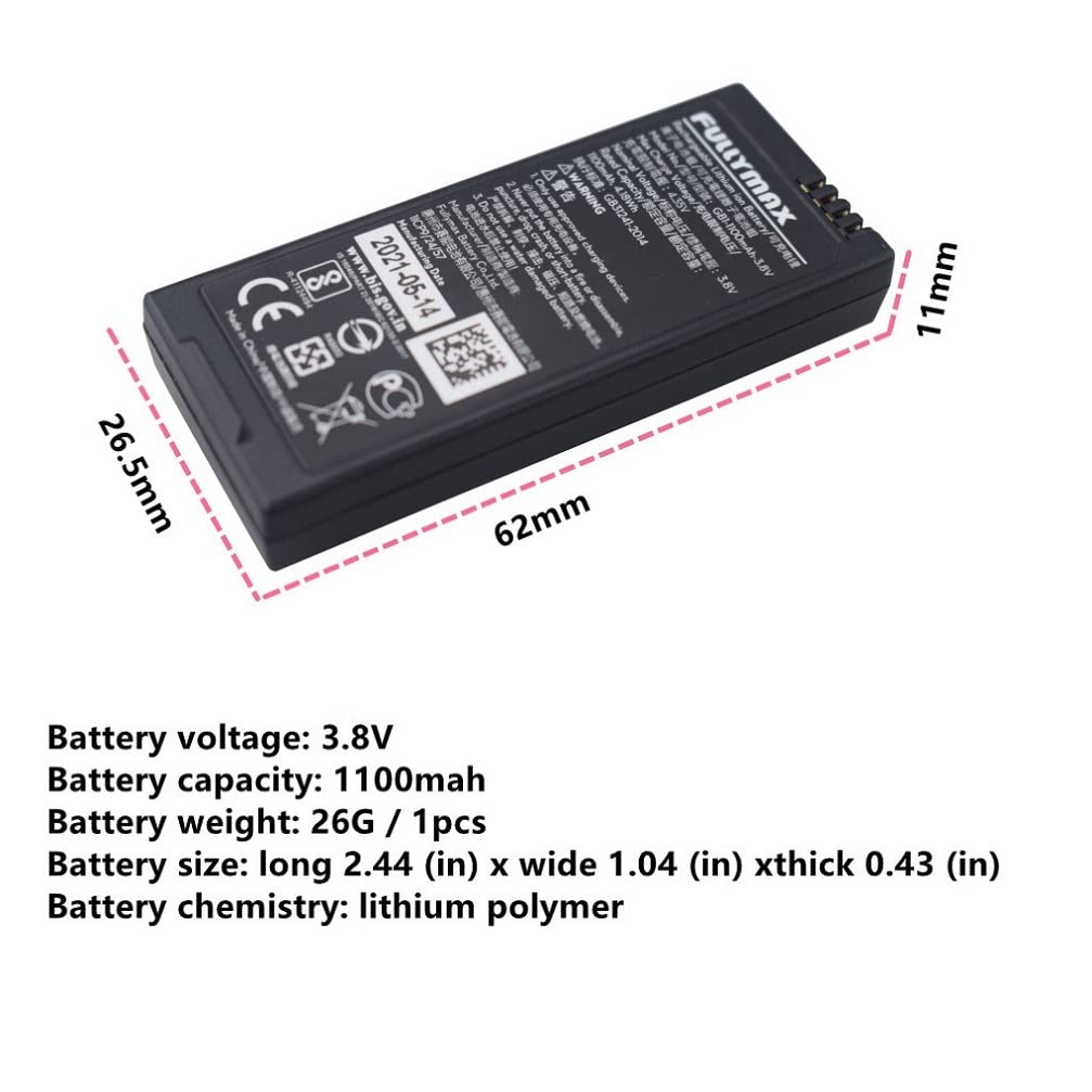 Accessories 2PCS 3.8V 1100mAh Lithium Battery with 3-in-1 Charger for DJI Tello Remote Control Drone