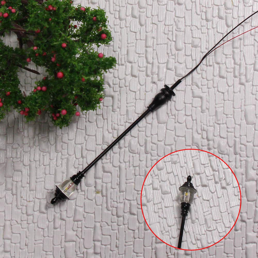 Evemodel LQS21 10PCS Model Railroad Train Lamp Posts Led 6.6cm or 2.6inch Street Light Lamps OO / HO Scale
