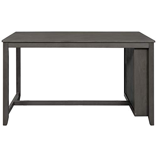 Life In Color 5-Piece Dining Room Table Set, Compact Bar Pub Table Set, Height Rustic Farmhouse Wooden Dining Room，Perfect for Small Kitchen Dining Room (Gray+Wood+1table+2chairs+2stools)
