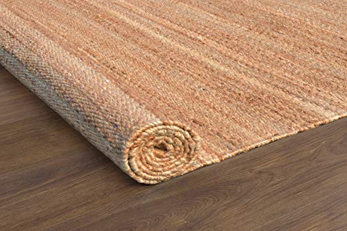 Antep Rugs Natural 8x10 Indoor Hand Woven Fiber Jute Area Rug (Natural, 7'10" x 10')