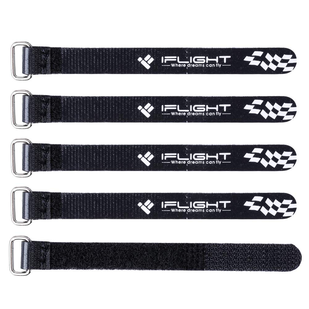 iFlight 5pcs RC LiPo Battery Straps 10x100mm Rubberized Straps Non-Slip for Tiny Whoop Quadcopters Indoor Micro FPV Racing Drone (Black)
