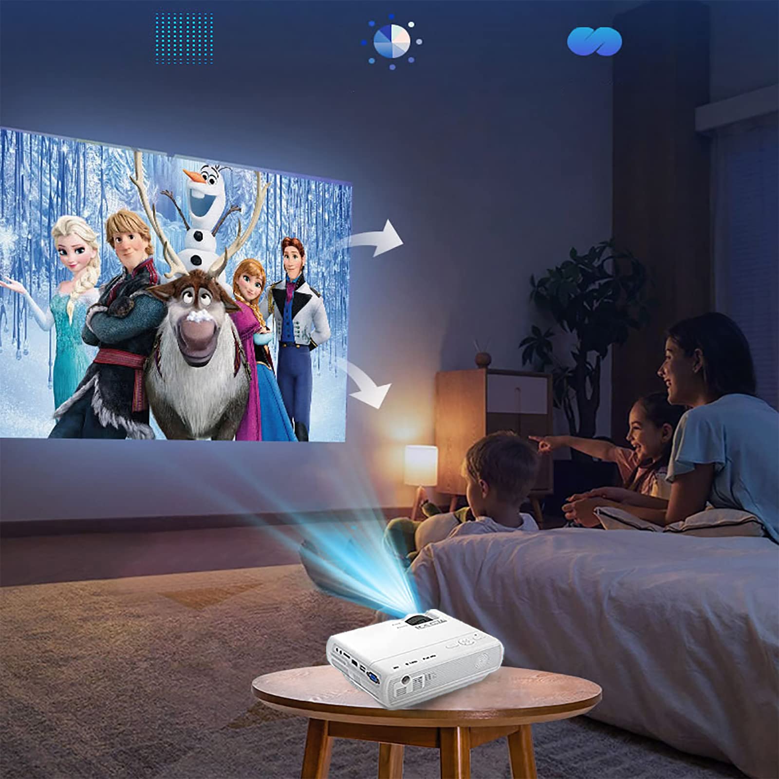Projector Portable 5G WiFi Video-Projector [2023 Upgraded] Movie Projector Mini projectors 8000:1Contrast 9000Lumen Compatible with Full HD 1080P iPhone,Android,FireStick,AV,VGA,HDMI,USB,TF ‎T5-W800P