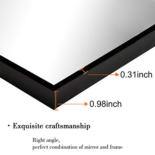 CONGUILIAO Full Length Mirror, 65" × 24" Standing Body Mirror, Large Floor Mirror, Full Standing Mirror, Standing Hanging or Leaning, Wall-Mounted Mirror Dressing Mirror, Aluminum Alloy Frame, Black