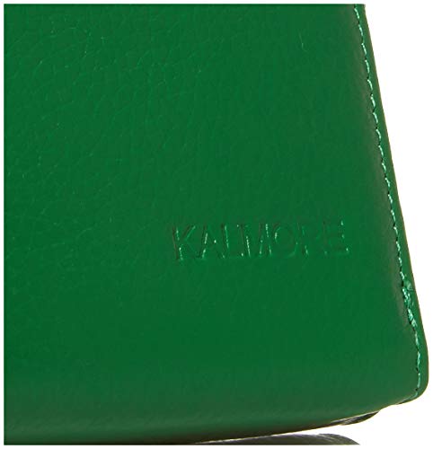 KALMOR Wallets for Women Leather Double Zipper RFID Blocking Purse with Coin Pocket, Green, 4. 25β x 3. 0β x 1.5β