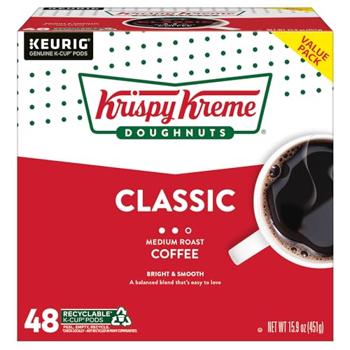 Krispy Kreme Doughnuts Classic, Keurig Single Serve K-Cup Pods, Medium Roast Coffee 48 Count