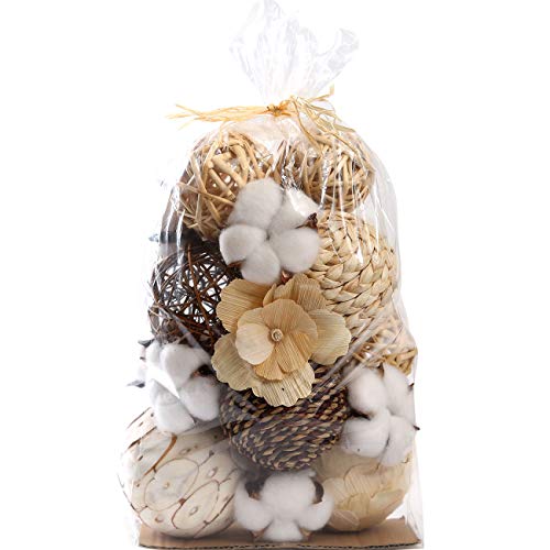 CIR OASES Decorative Balls Assorted Spherical Rattan Twigs Wicker Balls Cotton for Bowl and Vase Filler Balls Spheres Orbs Filler Centerpiece Home Decor