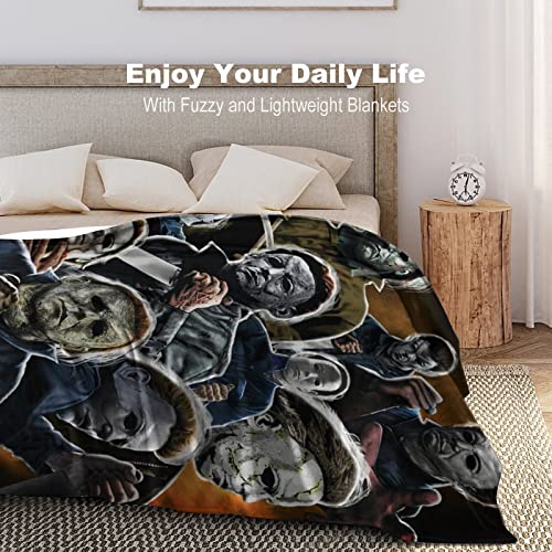 Horror Movie Blanket Collage Art Throw Blanket Warm Plush Cozy Soft Blankets for Chair/Bed/Couch/Sofa Home 40"×50"