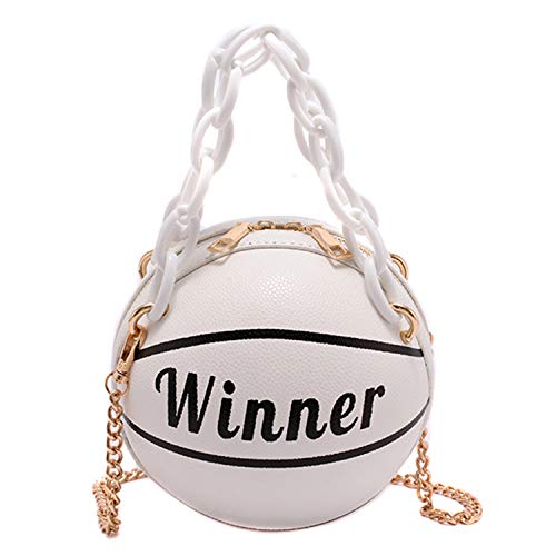 KUANG! Women's Basketball Shaped Mini Chain Purse Shoulder Messenger Handbags Handle Tote Cross Body bags For Girls