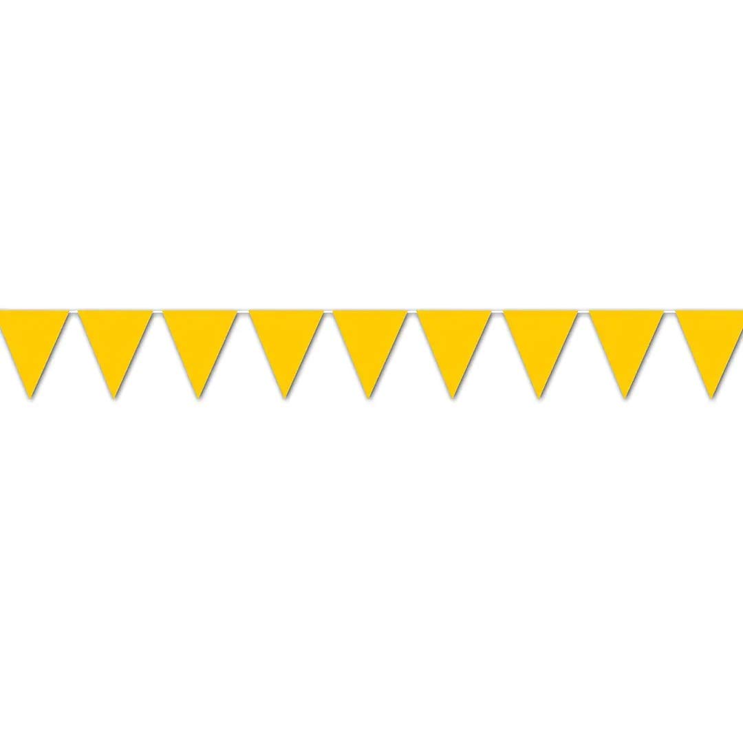 Beistle Triangular Indoor Outdoor Party Pennant Banner, 11" x 12', Golden-Yellow