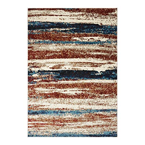 LUXE WEAVERS Lagos Collection 7501 Passion 9x12 Abstract Area Rug