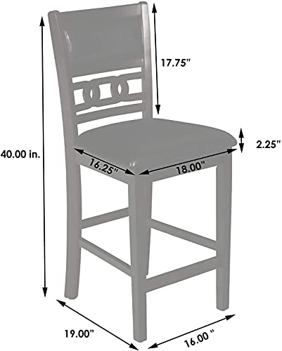 New Classic Furniture Gia 5-Piece Round Counter Height Set with 1 Dining Table and 4 Chairs, 42.25", Cherry