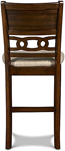 New Classic Furniture Gia 5-Piece Round Counter Height Set with 1 Dining Table and 4 Chairs, 42.25", Cherry