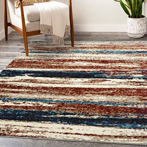 LUXE WEAVERS Lagos Collection 7501 Passion 9x12 Abstract Area Rug