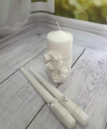 Magik Life Unity Candle Set for Wedding - Wedding décor - Decorative Candles Pillar - 6 Inch Pillar and 2 10 Inch Tapers - Unity Candle