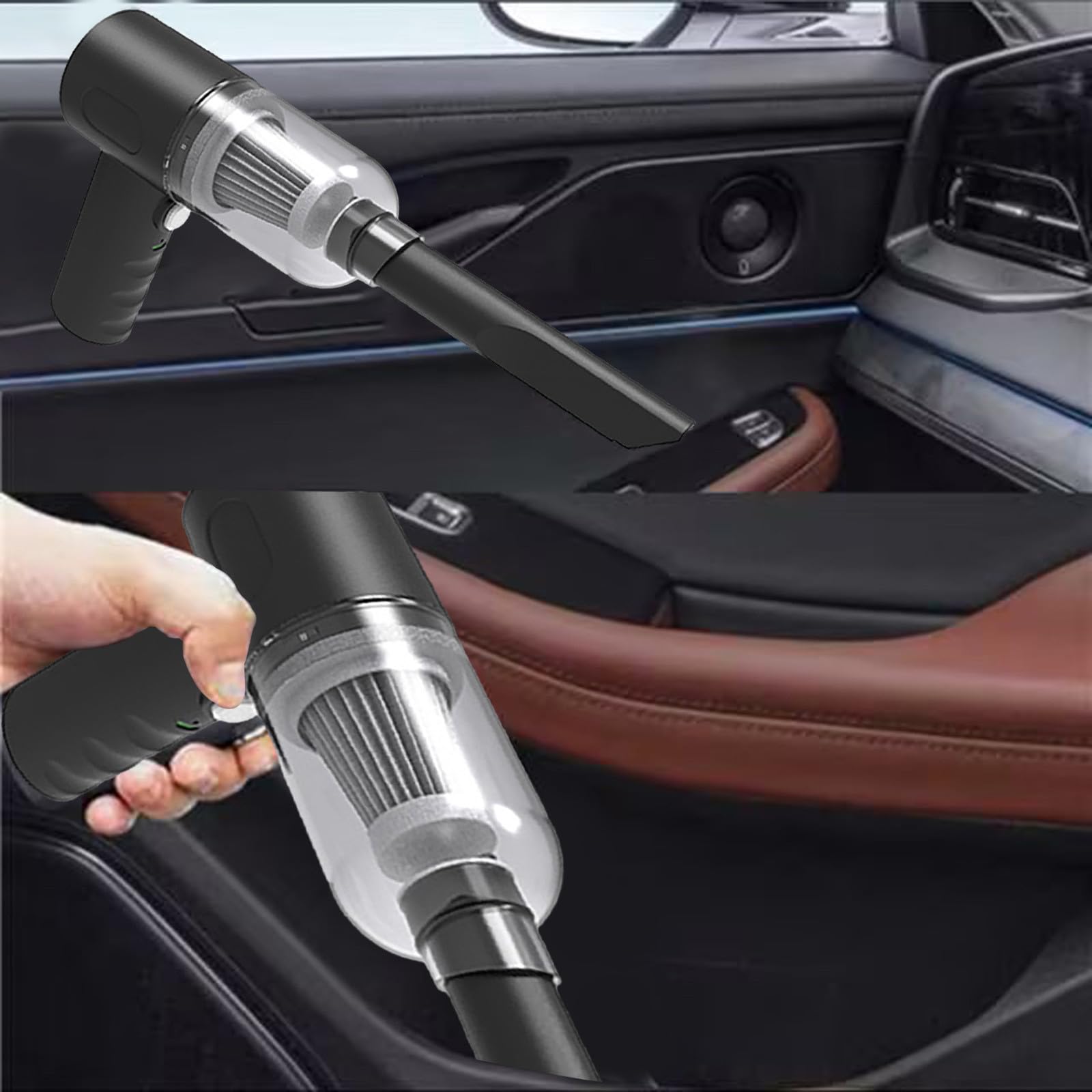 LADIGASU Car Vacuum Cleaner Cordless, Vacuum Cleaners for Car 120w Powerful Suction Small Car Vacuum Cleaner Mini Dusts Buster with USB Portable Vacuum Cleaner