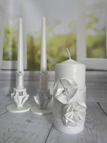 Magik Life Unity Candle Set for Wedding - Wedding décor - Decorative Candles Pillar - 6 Inch Pillar and 2 10 Inch Tapers - Unity Candle