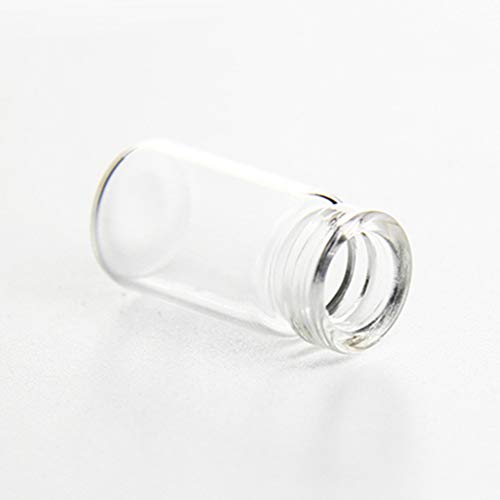 EXCEART 50pcs Mini Wish Bottle 1.5ml Wood Cork Wishing Jars Glass Bottle Charms for Jewelry Making Decorative Tiny Bottle Vials for DIY Crafts