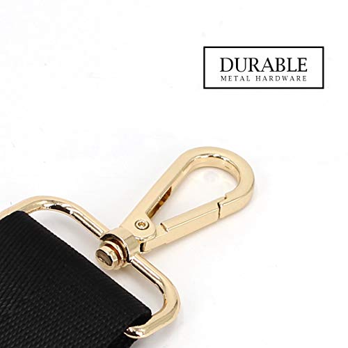 TANOSII Wide Purse Strap Adjustable Handbag Strap Replacement Shoulder Crossbody Strap All Black