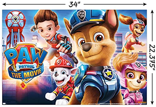 Trends International Nickelodeon Paw Patrol Movie-Theatrical Wall Poster, 22.375" x 34", Unframed Version for Bedroom