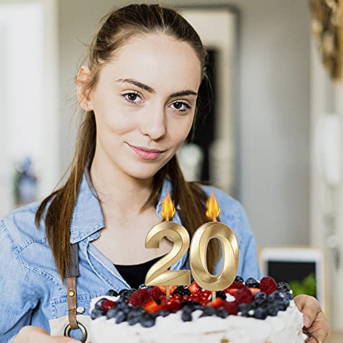 Gold 17th & 71st Birthday Candles for Cakes, Number 17 71 Glitter Candle Cake Topper for Party Anniversary Wedding Celebration Decoration